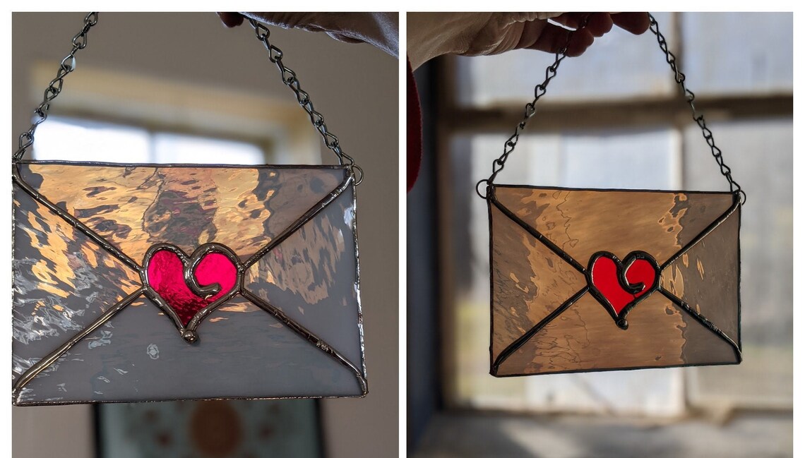 Stained Glass Envelope/Love Letters/Heart/Gift for | Etsy