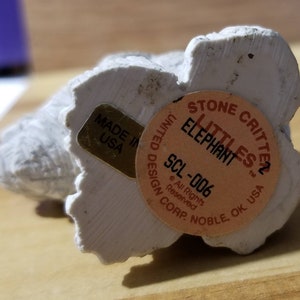 Stone Critters Little's/baby Elephant/miniature Figurine/vintage ...
