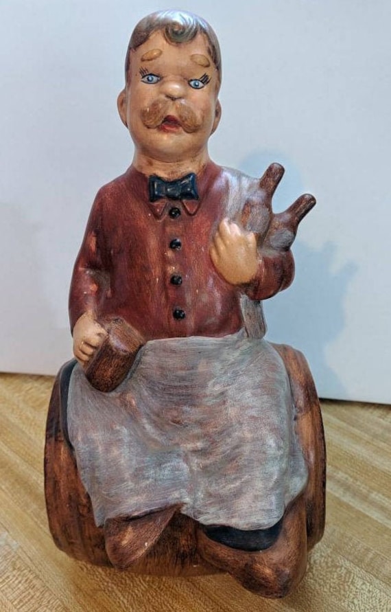 Vintage Ceramic Barware Figurinekitchen Decorwine Themed | Etsy
