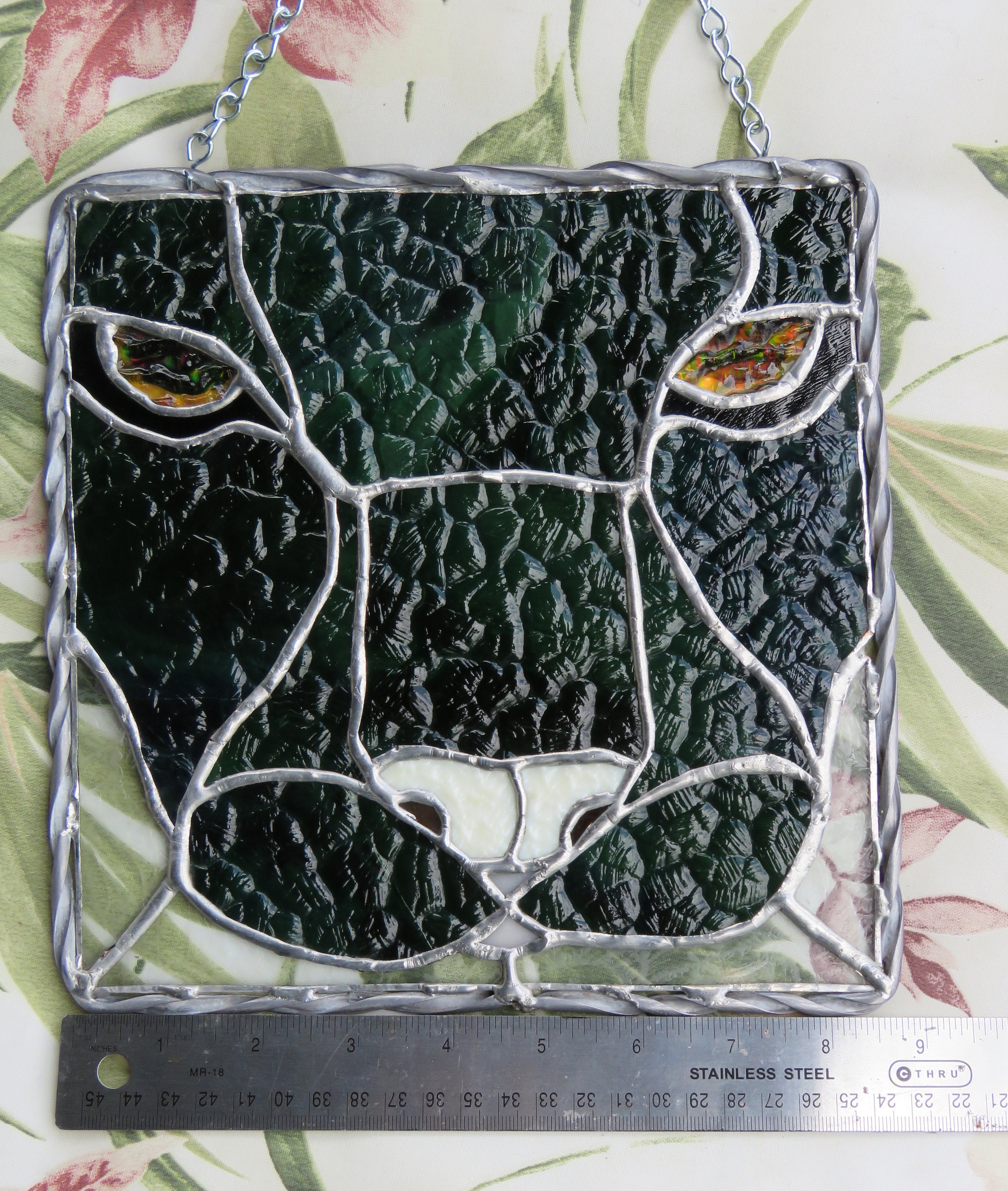 Handmade Stained Glass Leopard/rare Green Leopard Print - Etsy