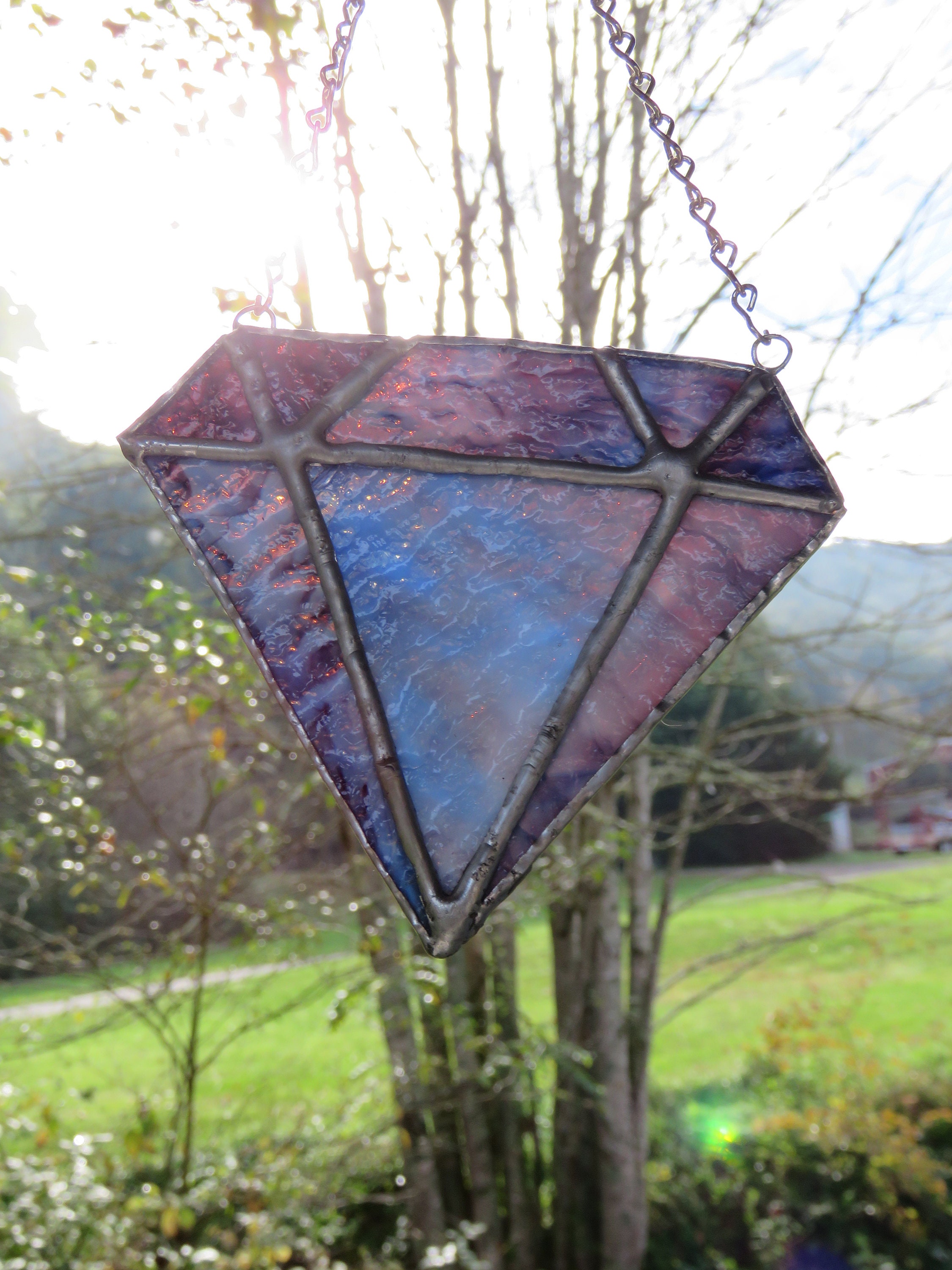 Stained Glass Gem/jewel Sun Catcher/faceted Gem Stone Sun Catcher ...