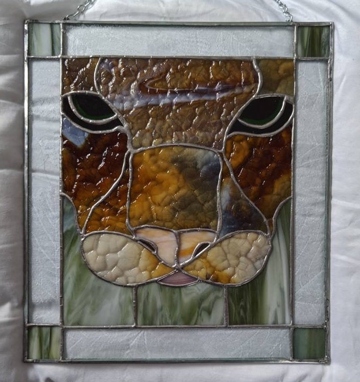 Handmade Stained Glass Leopard/rare Leopard Print Glass/big Cat/home ...