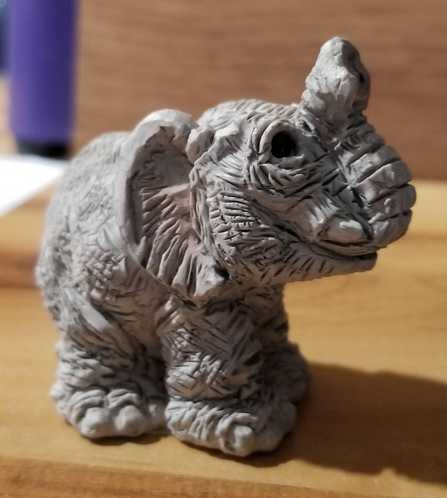 Stone Critters Little's/baby Elephant/miniature Figurine/vintage ...