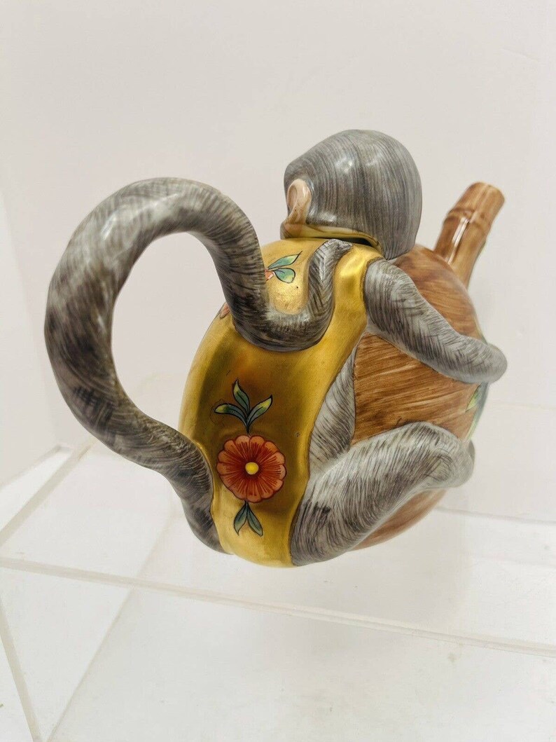 Porcelaine De Paris Monkey Teapot C. 20th Century Polychrome - Etsy