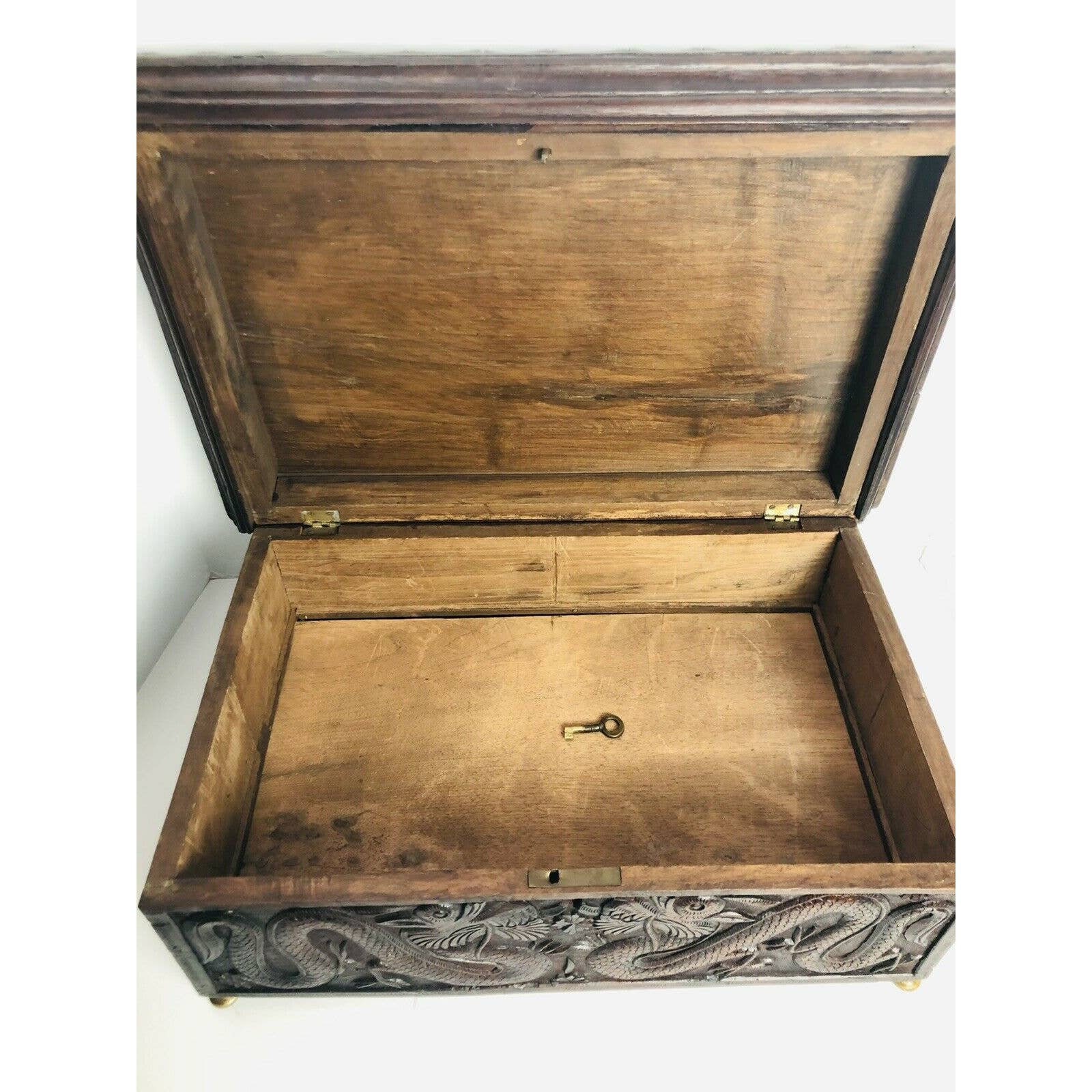 Antique 1800s Chinese Carved Dragon Serpent Rosewood Casket - Etsy