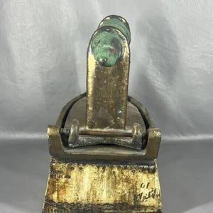 Glazed Slug Box Sad Iron Figurine W Green Slug Handle Signed 1983 ...