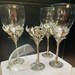 CASTOR COOPER Pewter Footed Stems Wine/water Crystal Glasses Set of 4 ...