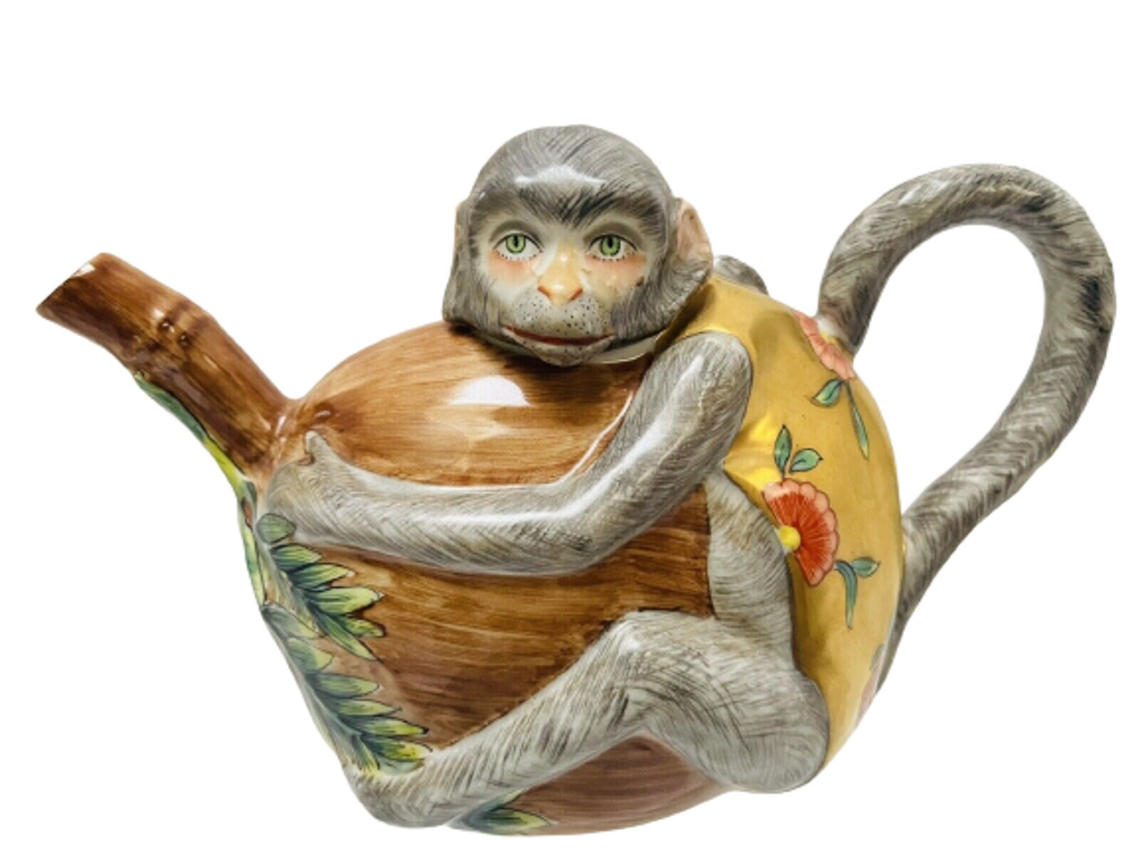 Porcelaine De Paris Monkey Teapot C. 20th Century Polychrome - Etsy