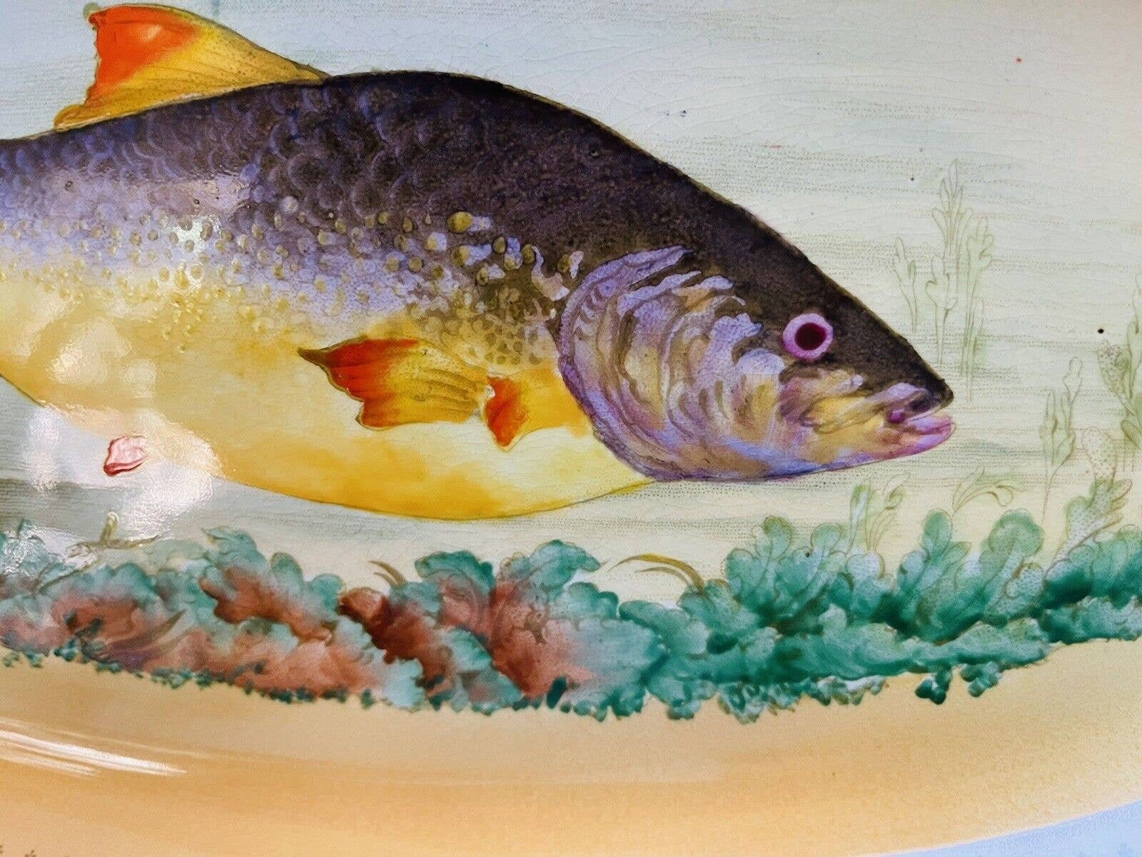 Antique George Jones and Sons 7pc Fish Trout Plate Set - Etsy