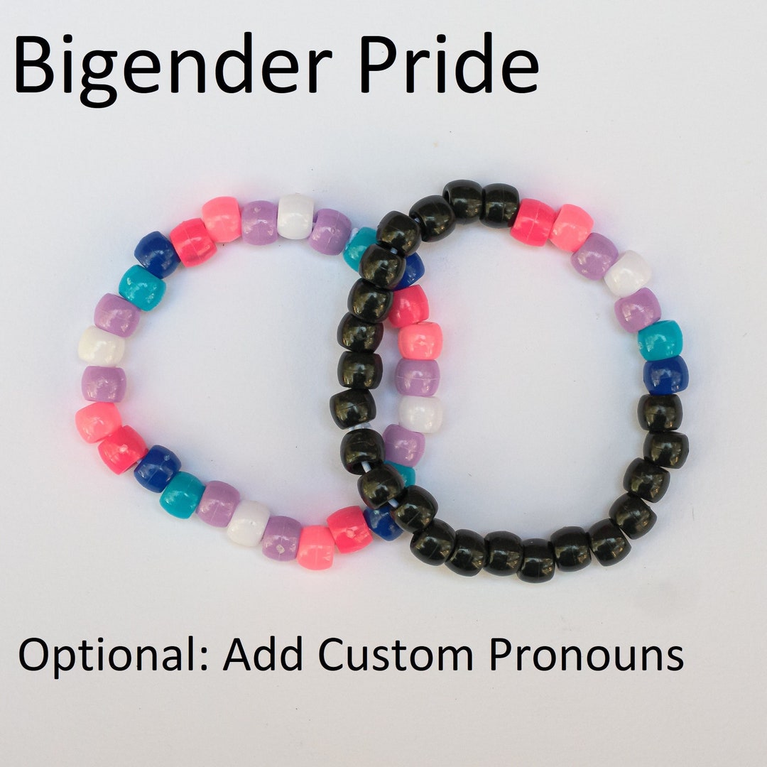 Bigender Pride Bracelet - Optional Custom Pronouns - Etsy