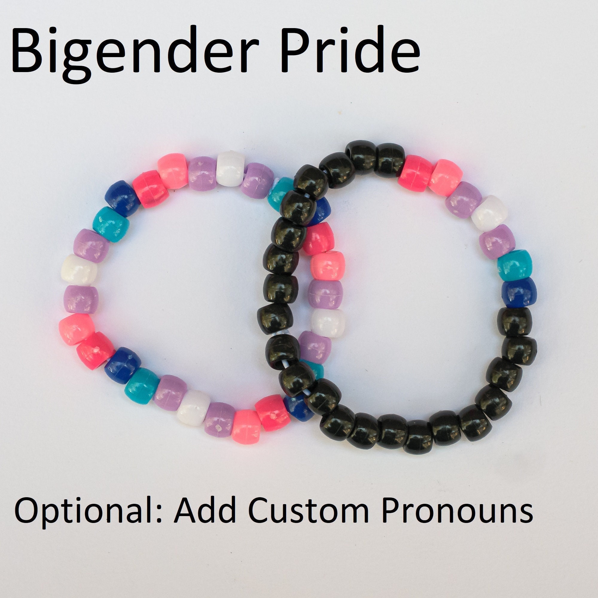 Bigender Pride Bracelet - Optional Custom Pronouns - Etsy