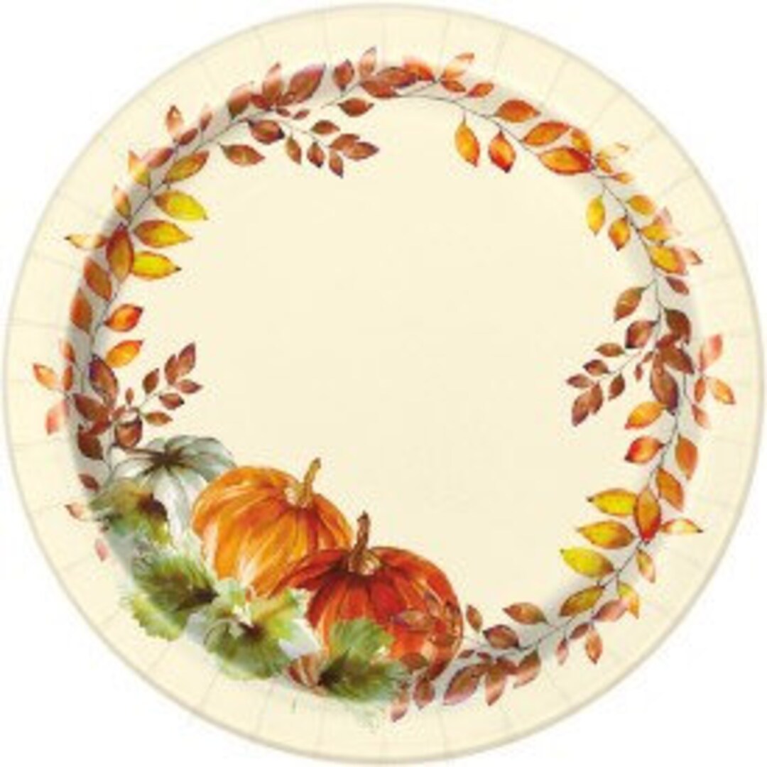 Watercolor Pumpkin Fall 7" Dessert Plates, Harvest Plates, Fall Party ...