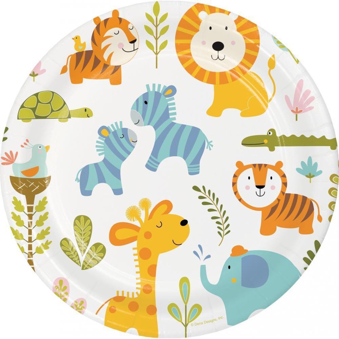 CLOSEOUT!! 50% OFF Jungle Party Dinner Plates, Set of 8, Jungle Baby ...