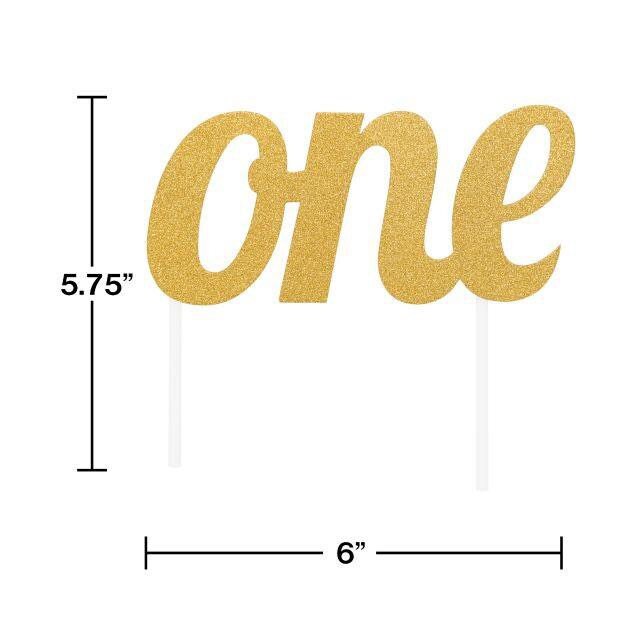 Gold Glitter ONE Cake Topper One Cake Topper Prince or - Etsy
