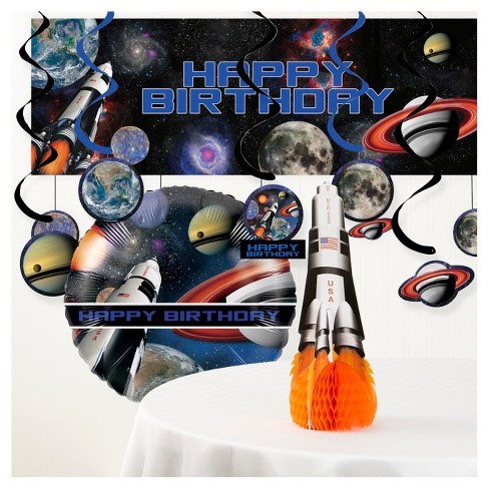Space Rocket Centerpiece With Honeycomb, Blast Off, Space Rocket Party ...