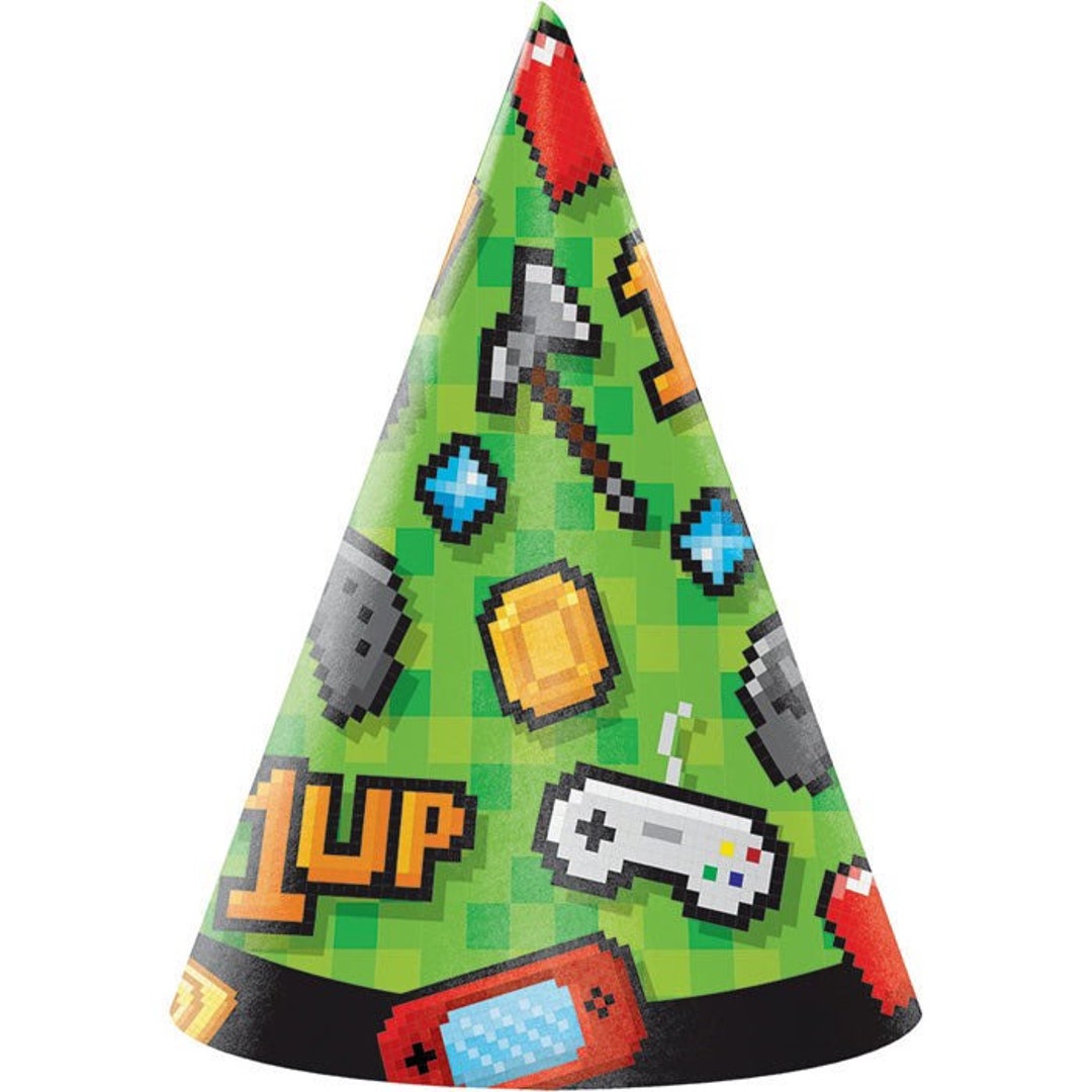 Gaming Party Child Party Hat, 8 Count, Gamers Birthday, Video Game ...