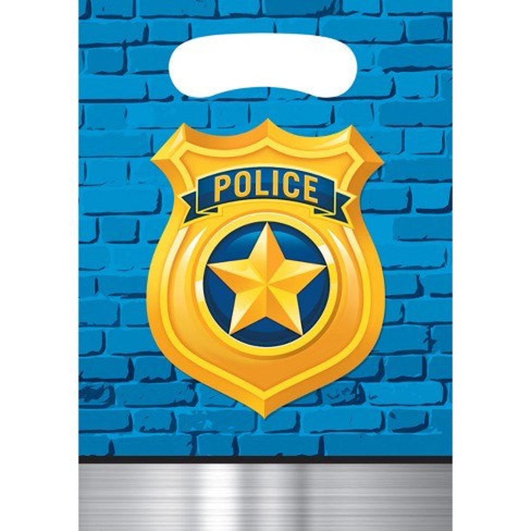Police Party Loot Bags, Set of 8, Police Party Favors, Boy Baby Shower ...