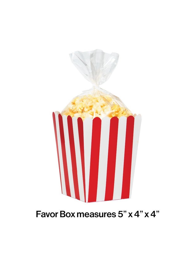 Circus Carnival Popcorn Boxes With Cellophane Bags Set of 8 - Etsy