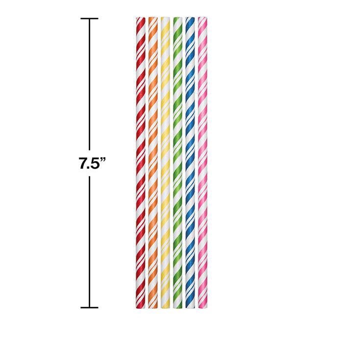 Striped Paper Straws Assorted Colors Rainbow Party Straws | Etsy