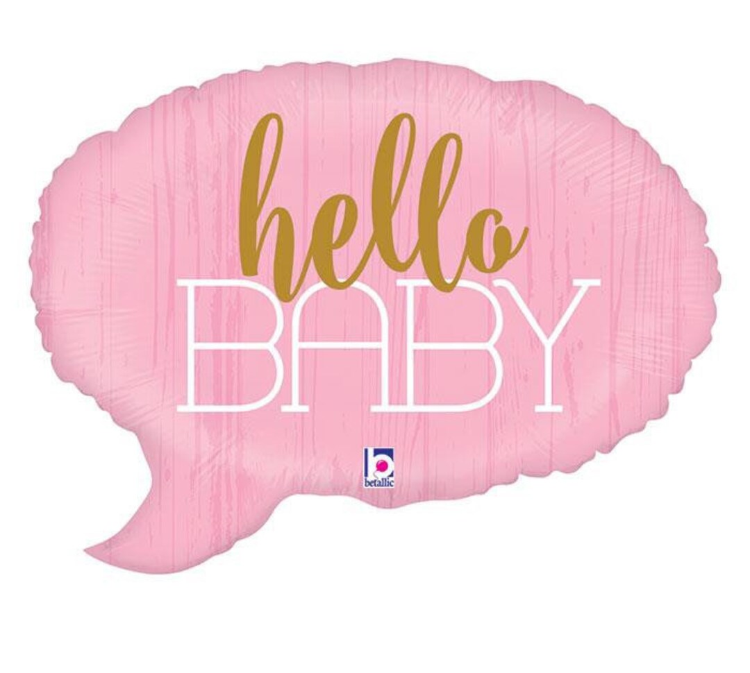 Hello Baby 24” Pink Speech Bubble Balloon, Gender Reveal, Girl Baby ...