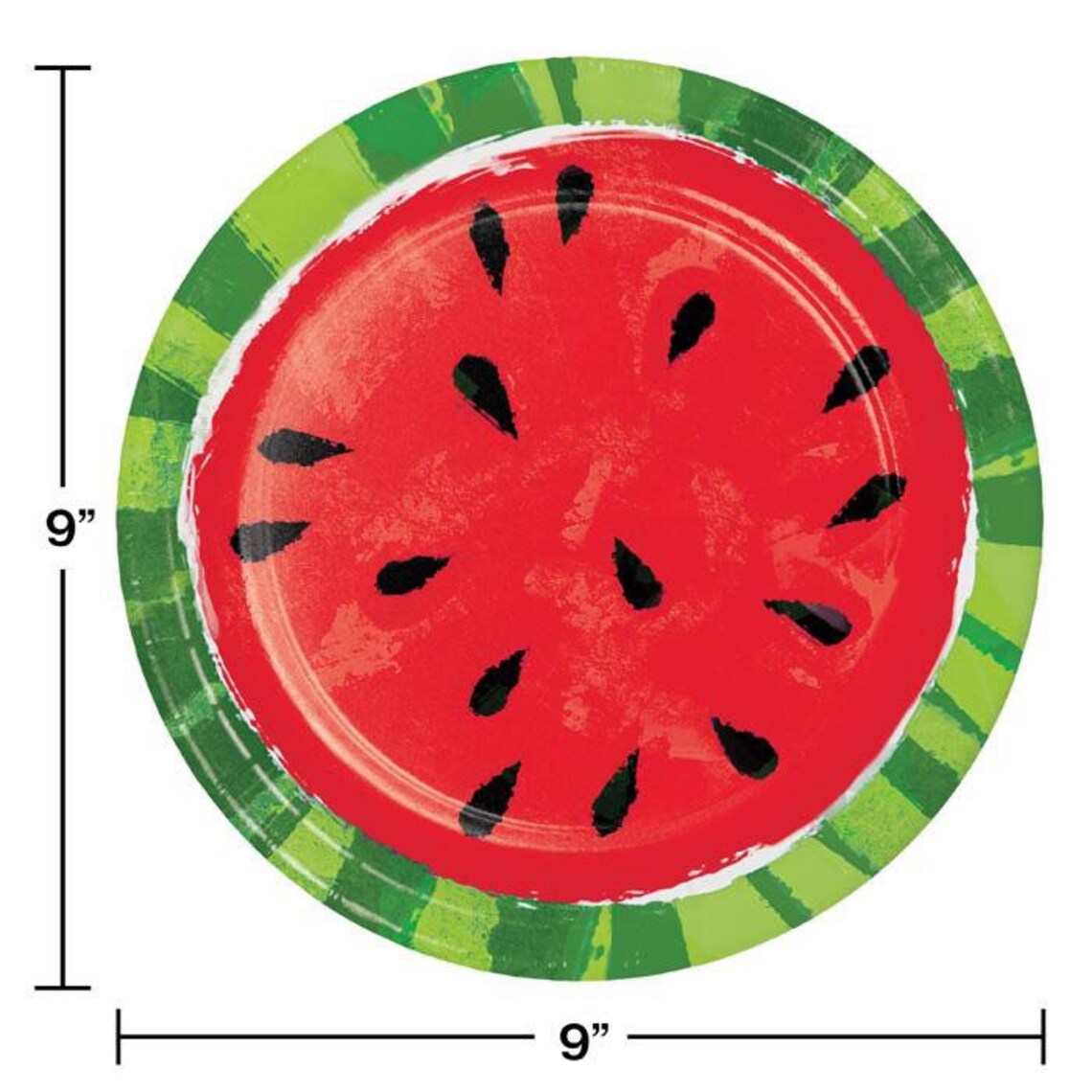 Juicy Watermelon 9 Paper Plate Set of 8 Fruit Party Summer - Etsy