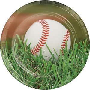 Baseball Dinner Plates, Set of 8, Baseball Party, Baseball Themed Party ...