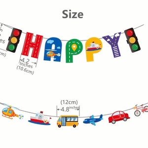 Traffic Jam Happy Birthday Banner, 3 Piece Set, Transportation Party - Etsy