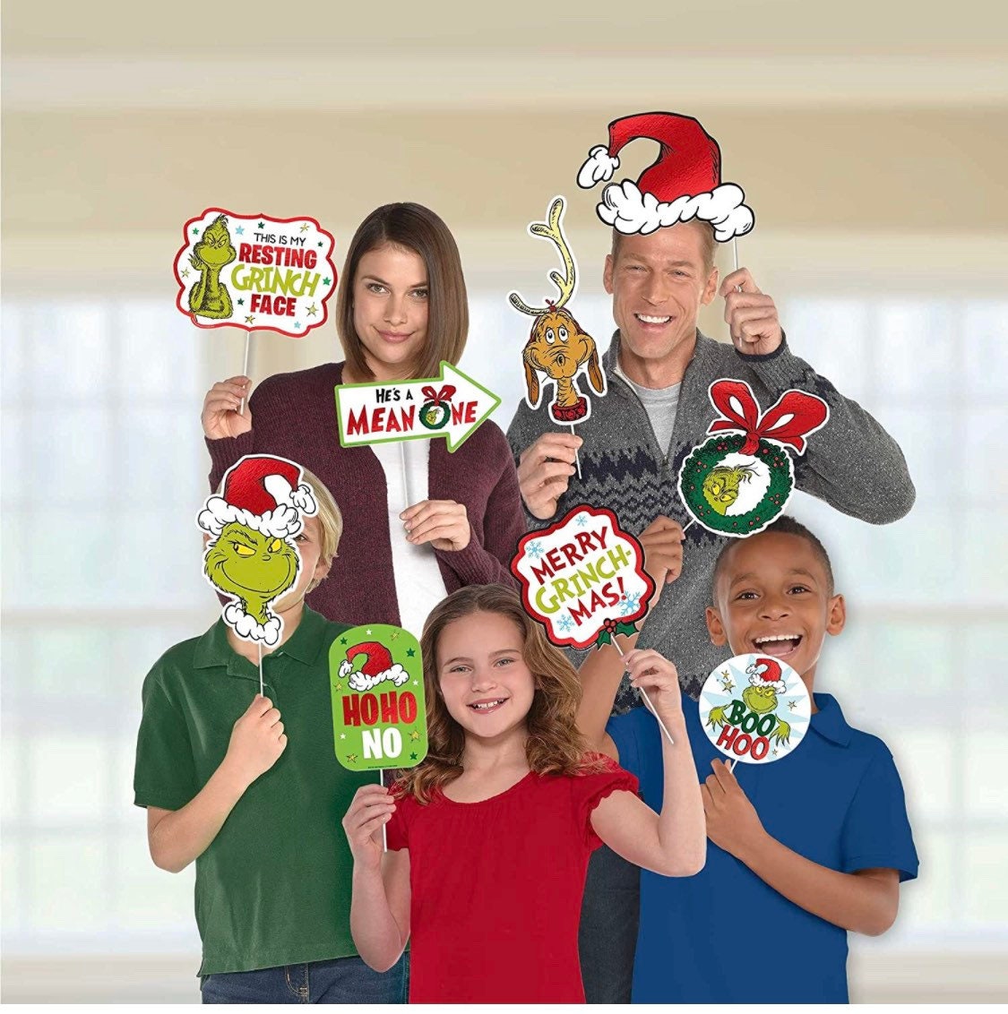 The Grinch Christmas Photo Props Assorted 13 Pcs Dr. Seuss - Etsy