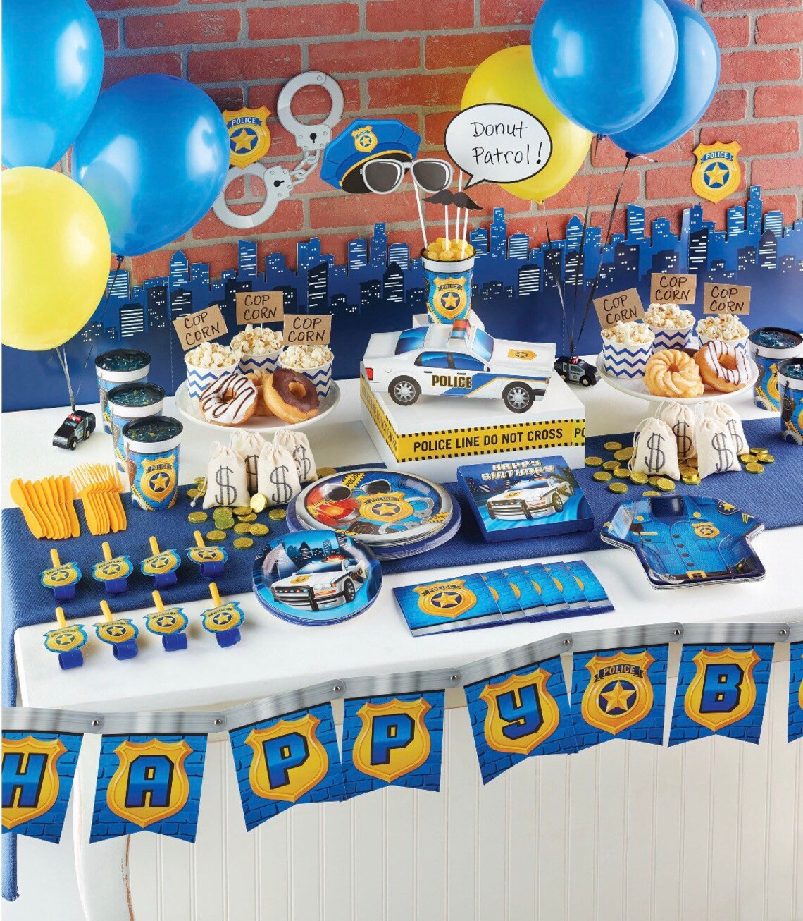 Police Party Loot Bags, Set of 8, Police Party Favors, Boy Baby Shower ...
