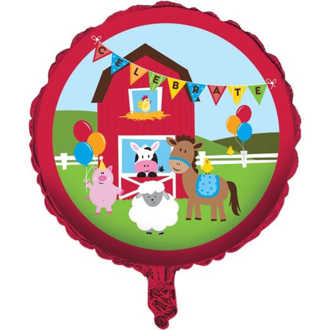 Farmhouse Fun Party 18 Metallic Balloon, Barnyard Party - Etsy