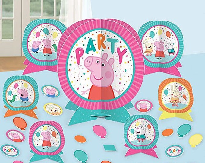 Peppa Pig Table Centerpiece Decorating Kit, 27 Piece Set, Pig Party ...