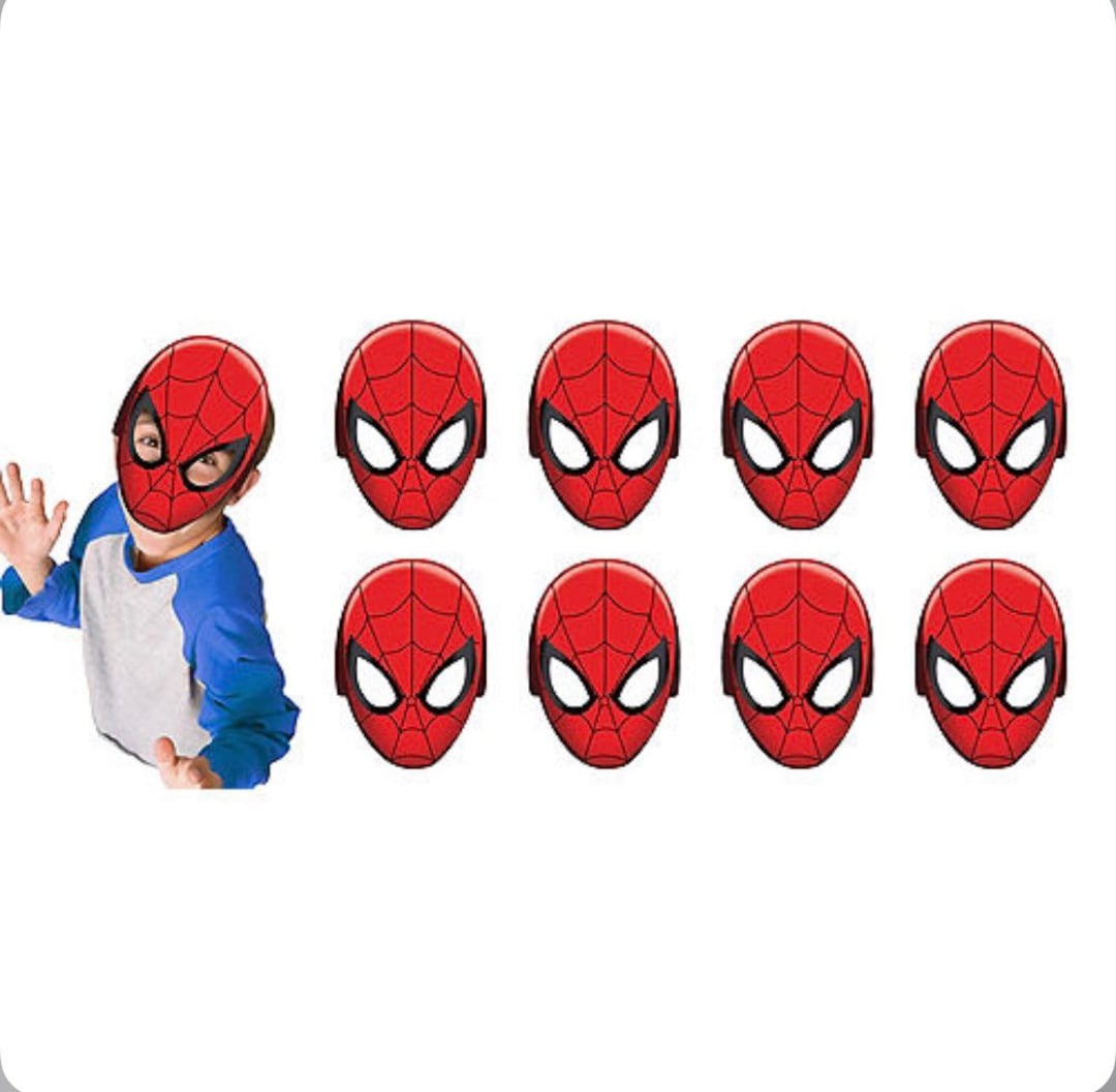 Spider-man Masks 8ct Paper Masks, Spider-man Birthday - Etsy