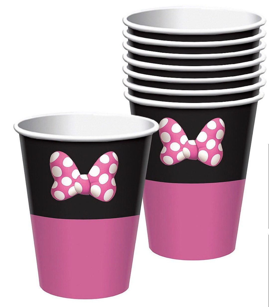Minnie Mouse 9 Oz Cups, Set of 8, Minnie Mouse Birthday, Minnie Mouse ...