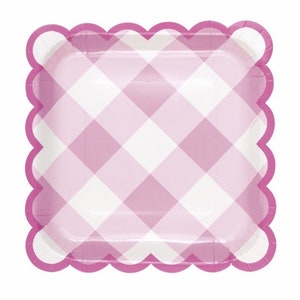 Square Paper Gingham Plates, 9” Pastel Gingham Party-8 Count - Etsy