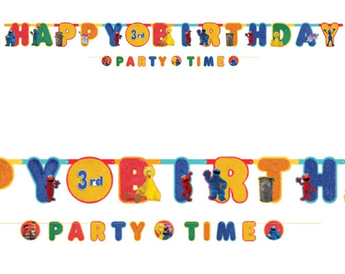 Sesame Street Jumbo Happy Birthday Add-an-age Letter Banner Set, 10 ...