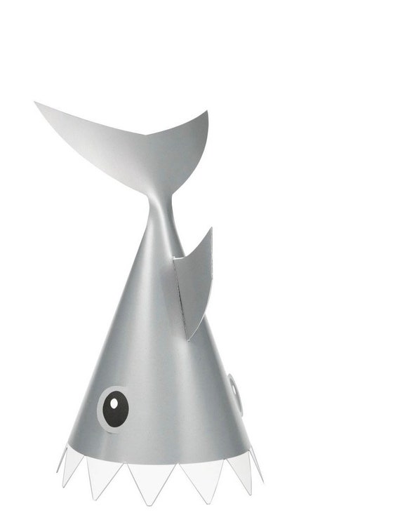 Shark Party Hats Set of 8 Shark Party Favors Boy Birthday | Etsy