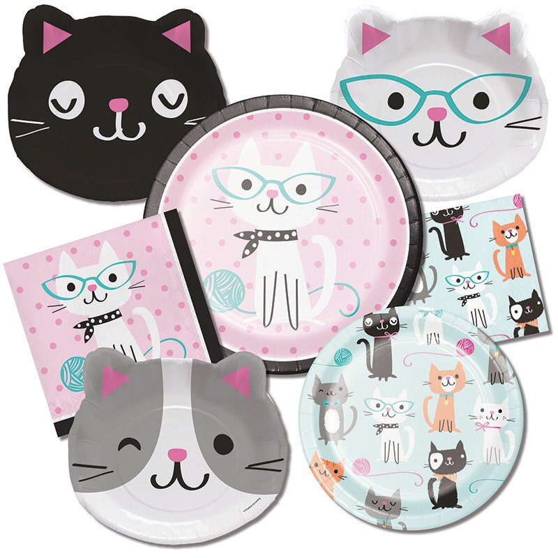Cat Shaped Party Plates Cat Party Kitten Party Set of 8 - Etsy