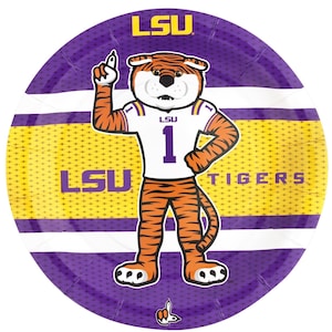 LSU Paper Dinner Plates, Set of 8, LSU Football Party, Louisiana State ...