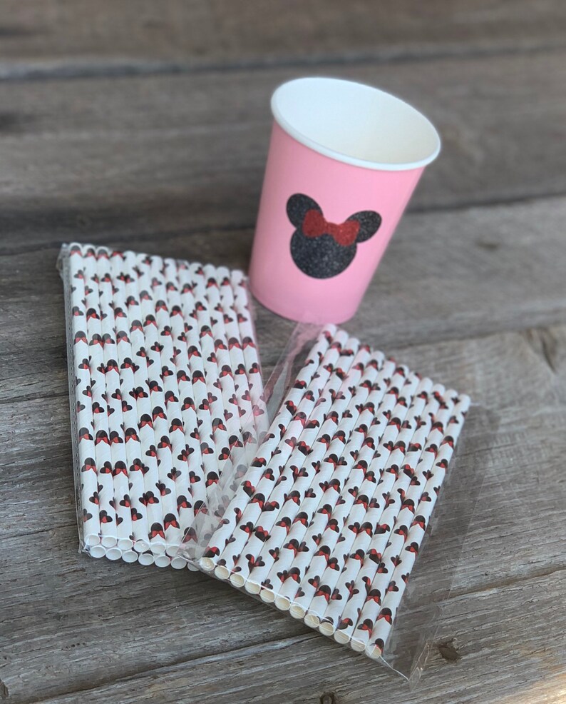 Minnie Mouse Inspired Straws, Available in Sets of 12, Minnie Birthday ...