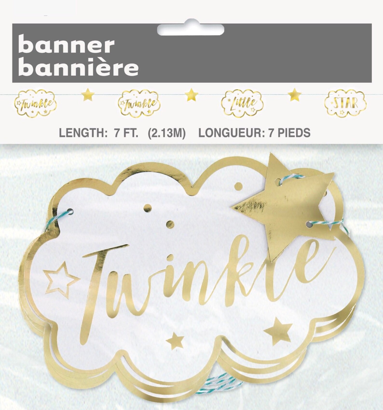 Twinkle Twinkle Little Star Banner, Star Garland, 7 Feet Long, Baby ...