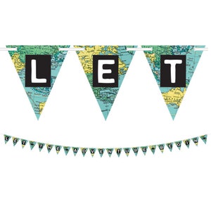 Graduation Let the Adventure Begin Map Pennant Banner, 15 Feet Long ...