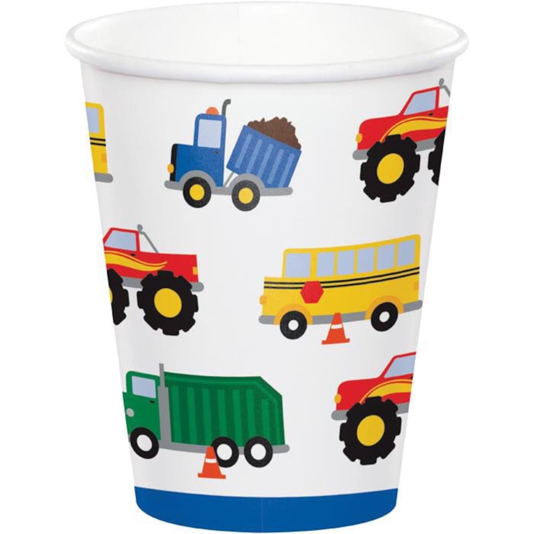 Traffic Jam 8 Oz. Party Cups, Set of 8 Cups, Transportation Party - Etsy