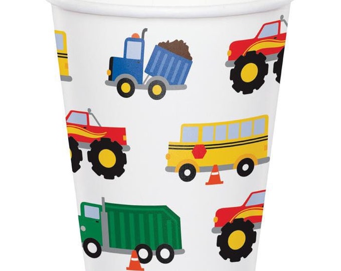 Traffic Jam 8 Oz. Party Cups, Set of 8 Cups, Transportation Party - Etsy