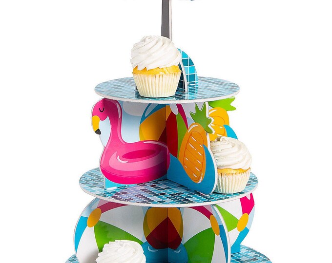 Pool Party Cupcake Stand, Pool Party Treat Stand, Pool Float Party ...