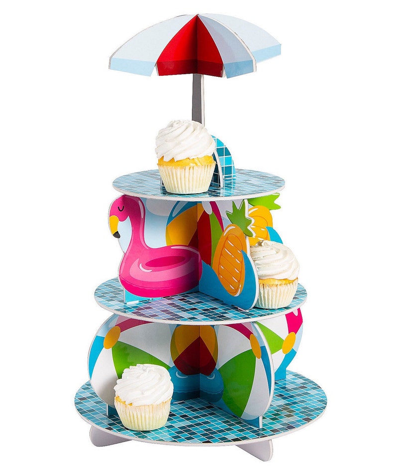 Pool Party Cupcake Stand Pool Party Treat Stand Pool Float - Etsy