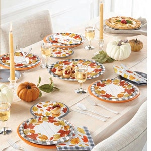 Falling Leaves 9 Dinner Plates, Harvest Plates, Fall Party, Autumn ...