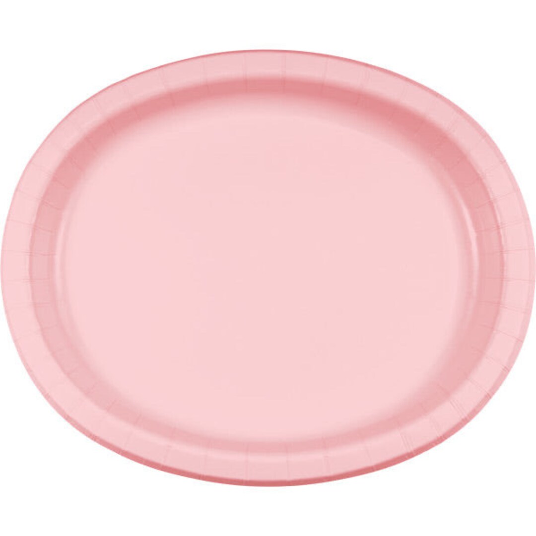 Pastel Pink Paper Oval Platters, Gender Reveal Party, Princess Party ...