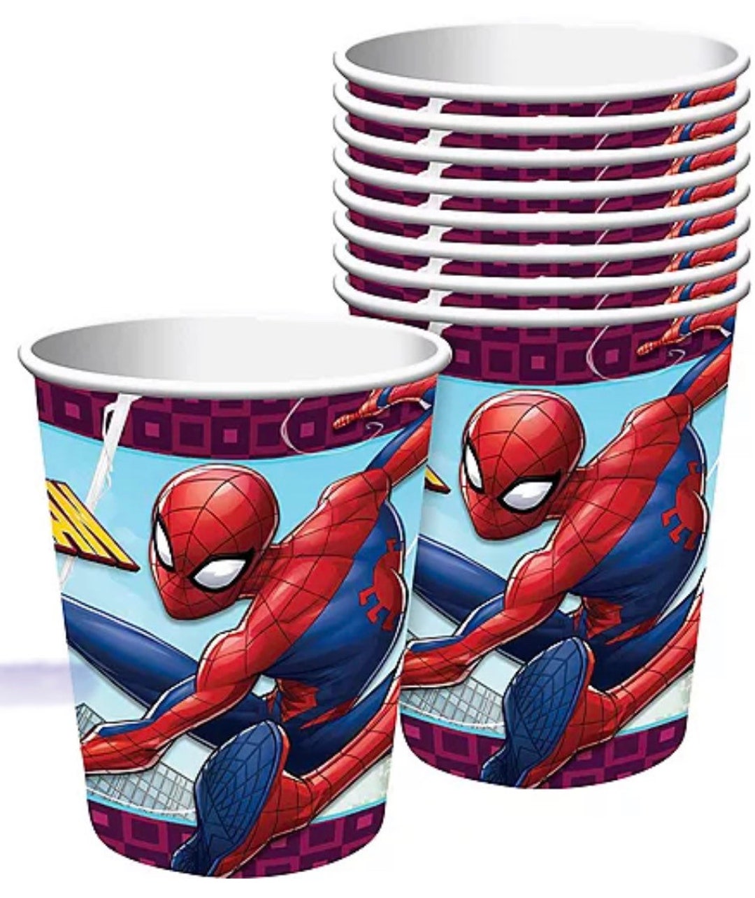 Spider-man Webbed Wonder Cups 8ct 9oz Paper Cups, Spider-man Birthday ...