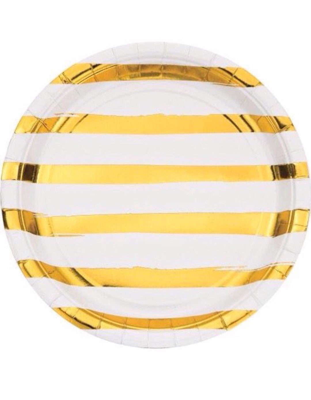 White and Gold Party Plates, Bridal Shower or Bachelorette Plates, Set ...