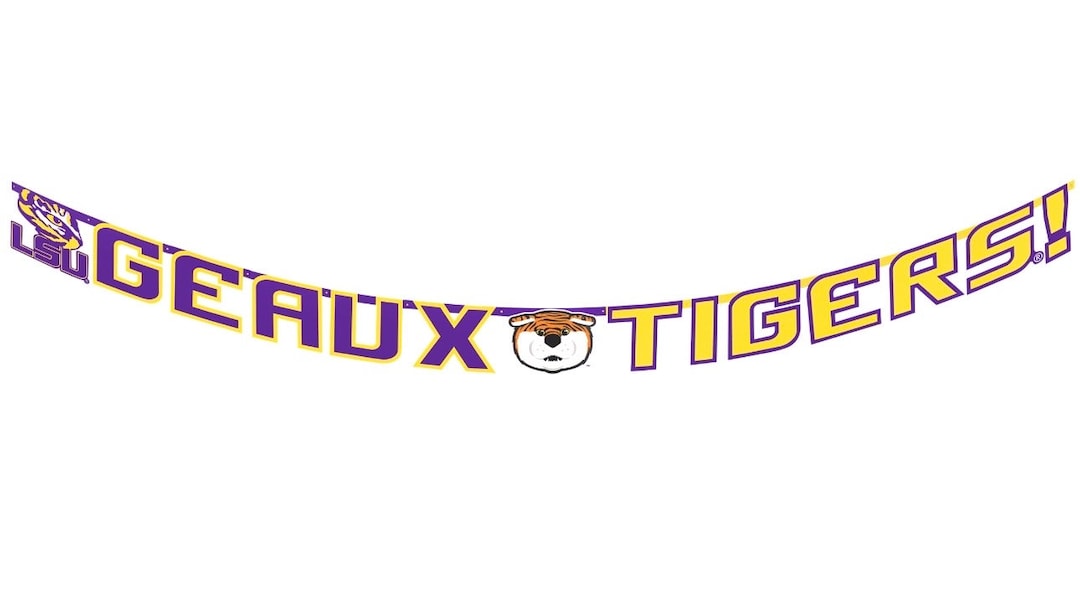 LSU Tigers Banner, Measures 11.5 Feet, Geaux Tigers Banner, LSU ...